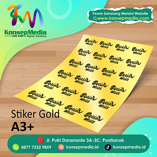 Sticker Gold A3+ Black White | Konsep Media
